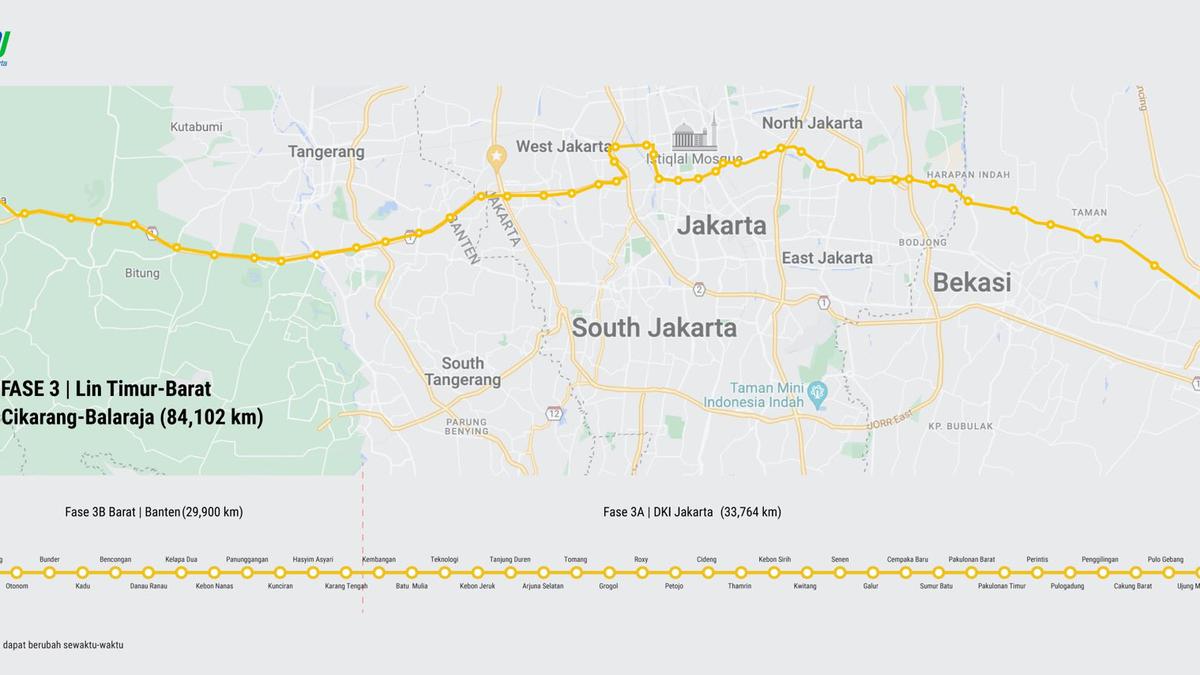 Ini Penampakan Peta Stasiun di MRT Jakarta Fase 3, Lewat Daerah Rumah Kamu?
