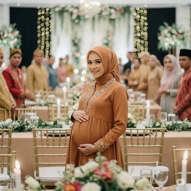 10 Rekomendasi Outfit Kondangan Gamis Ibu Hamil 2025, Tampil Elegan dan ...