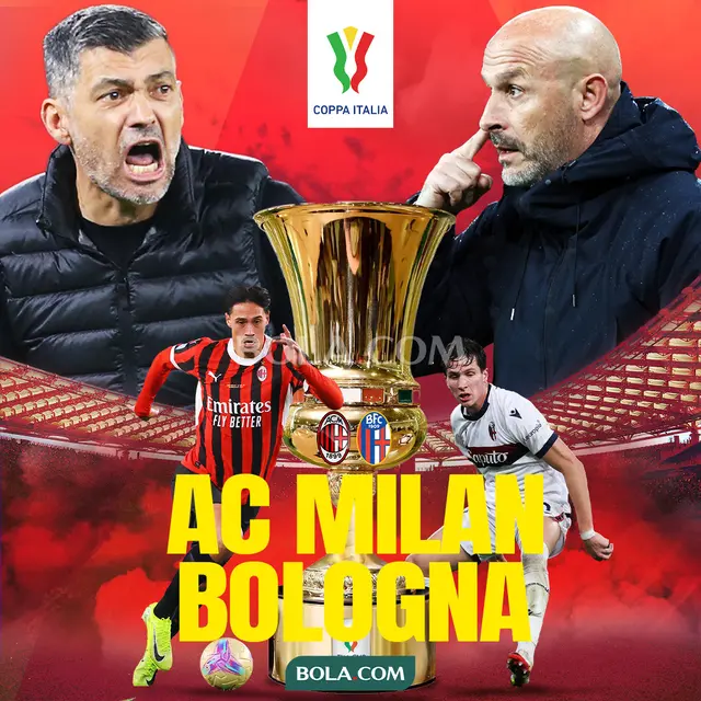 Prediksi Final Coppa Italia, AC Milan vs Bologna: Siapa Akhiri Puasa Gelar? - Dunia Bola.com