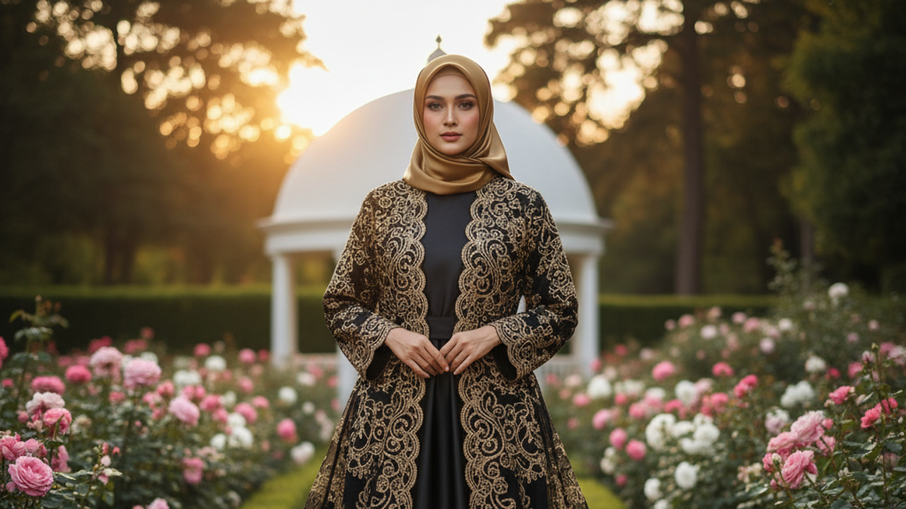 8 Model Gamis Abaya Brokat yang Elegan, Modern dan Cocok untuk Acara ...