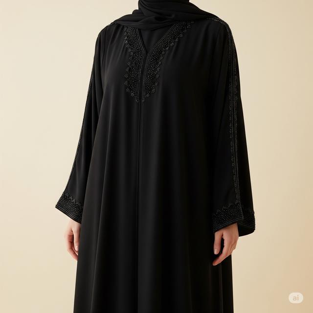 8 Inspirasi Model Baju Abaya Arab Terbaru Hitam Manik untuk Tampilan ...