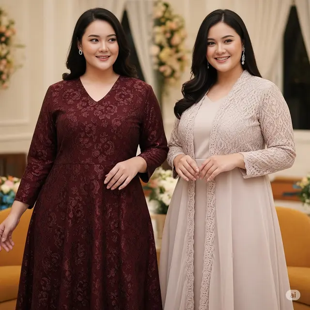 7 Model Gaun Brokat untuk Dada Besar, Tampil Proporsional Anggun Tanpa ...