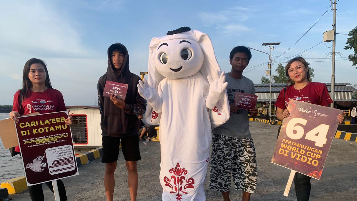 La'eeb Maskot Piala Dunia 2022 Kunjungi Dermaga Banjar Raya Banjarmasin