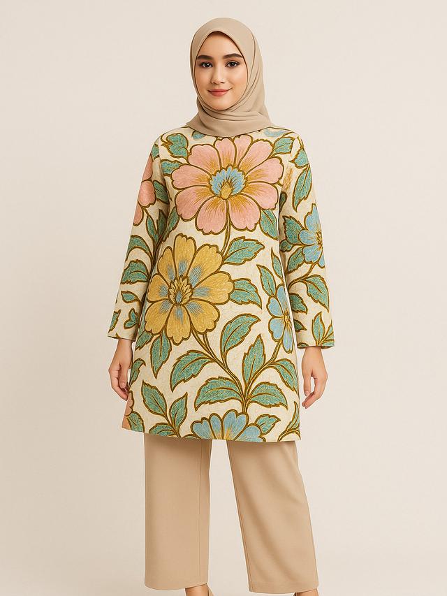 10 Pilihan Kardigan dan Tunik Batik Motif Unik yang Stylish untuk Hijaber