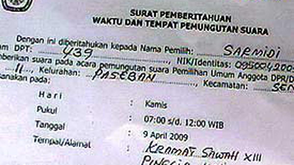 Undangan Pemilu Disebar