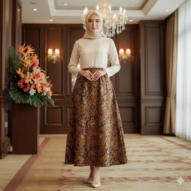 7 Model Gamis Batik Formal, Elegan dan Anggun untuk Acara Resmi Maupun ...