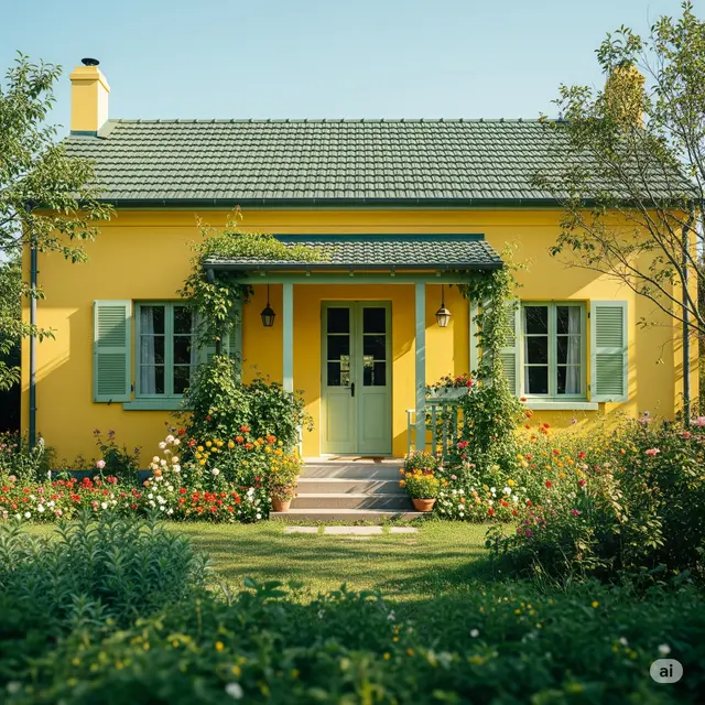 8 Ide Rumah Sederhana Warna Kuning dan Kombinasinya: Cerah dan Penuh ...