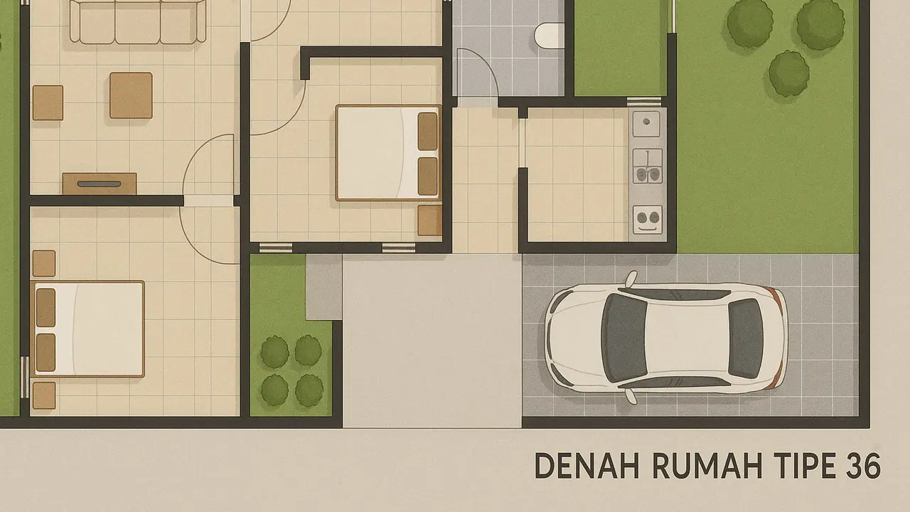 10 Contoh Denah Rumah Tipe 36, Ini Model Yang Populer Untuk Tahun 2025 ...