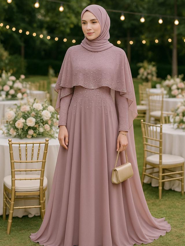 7 Model Gamis Syari Kekinian Warna Pastel, Cocok Buat Kondangan Garden ...