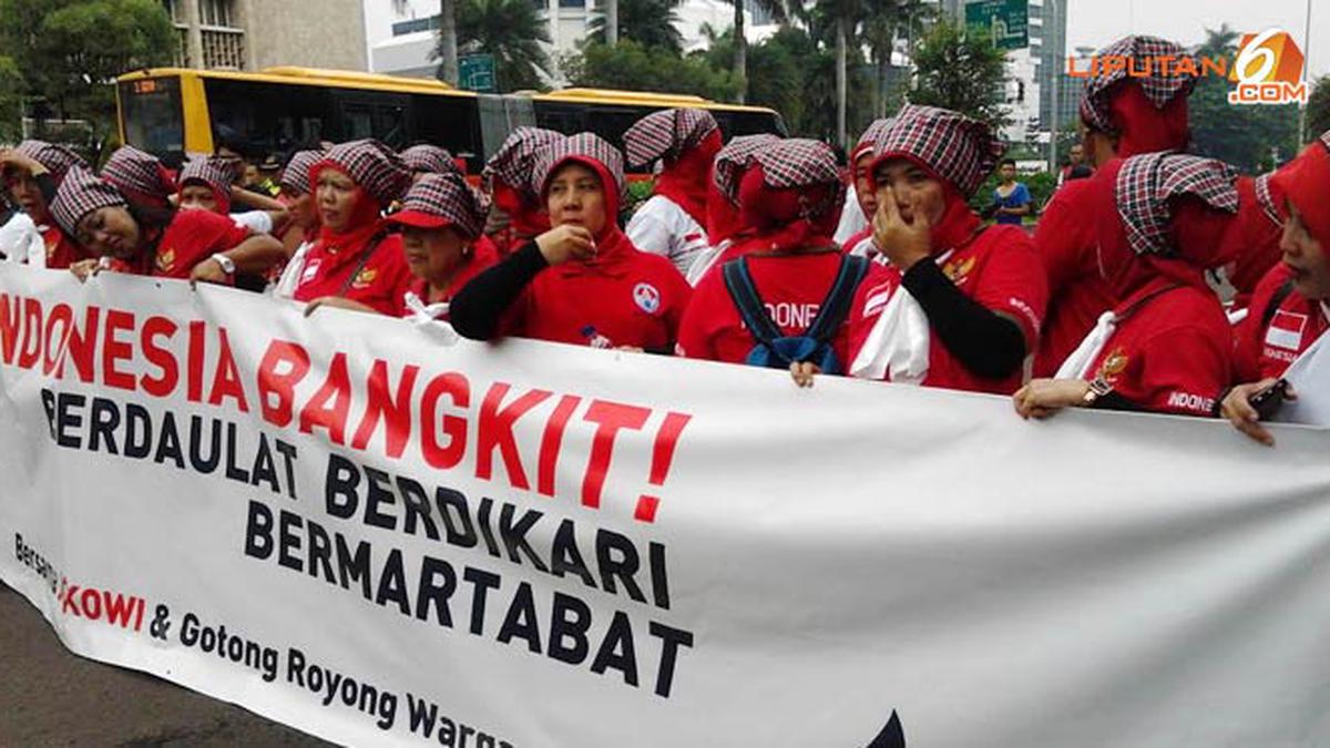 Kaum Ibu Dominasi Deklarasi `Dukung Jokowi` di Bundaran HI