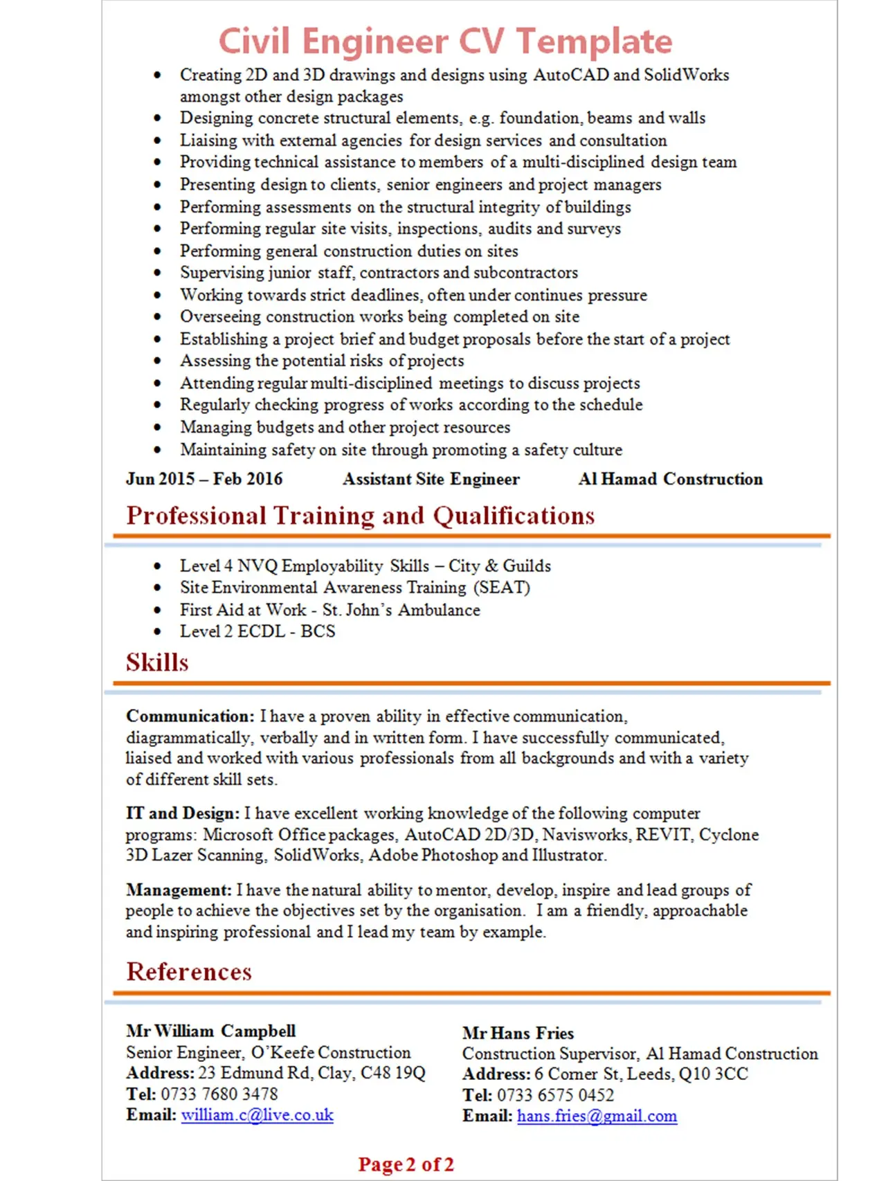 Contoh CV Lamaran Kerja dan Komponen-Komponen yang Perlu Dicantumkan ...