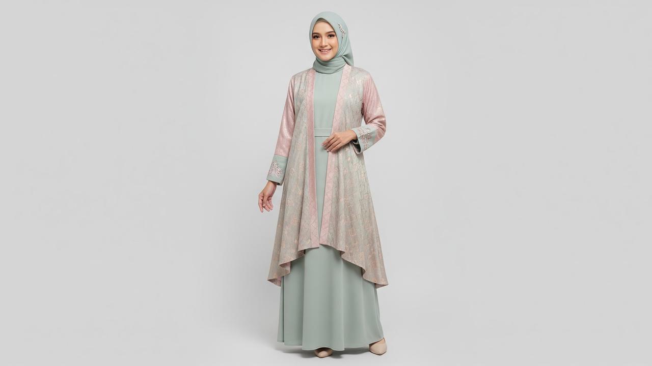 7 Model Gamis Outer Set 2-in-1 untuk Lebaran 2026, Praktis dan Hemat