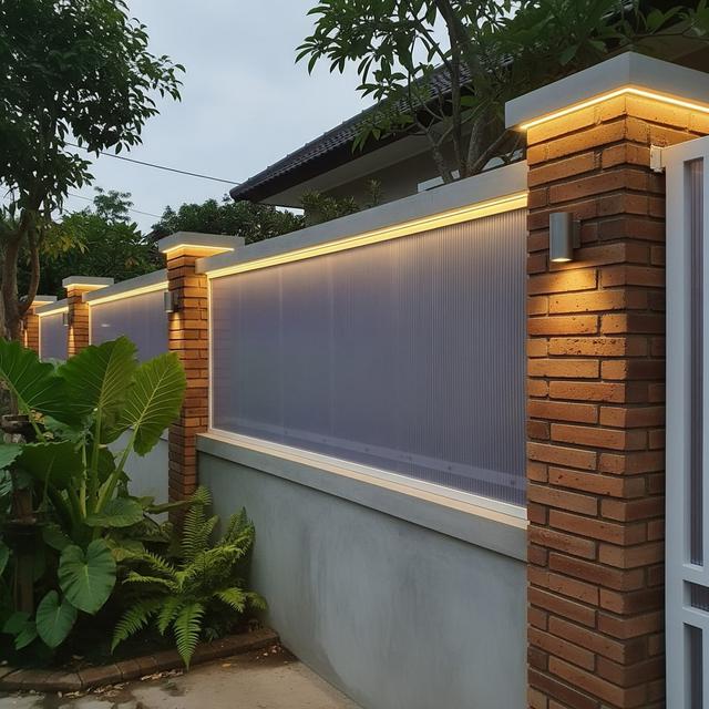 8 Model Pagar Bata atau Beton Setengah Badan Kombinasi Polikarbonat ...