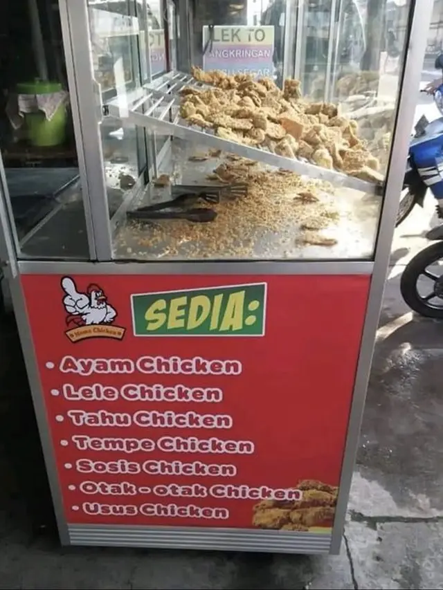 6 Tulisan Lucu di Gerobak 'Fried Chicken' Ini Bikin Pembeli Tepuk Jidat ...