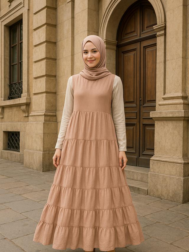 7 Model Gamis tanpa Lengan, Tampil Elegan dan Stylish di 2025