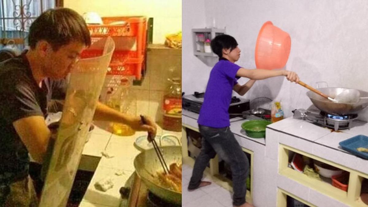 6 Aksi Cowok Bak Perang Saat Masak Ini Nyeleneh, Bikin Ngakak - Hot Liputan6.com