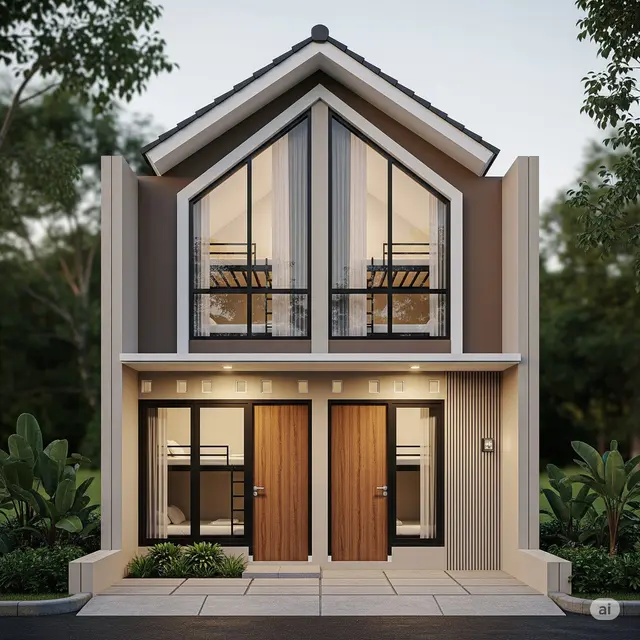 12 Ide Rumah Sederhana 2 Lantai yang Nyaman, Desain Cerdas untuk Lahan Sempit - Hot Liputan6.com