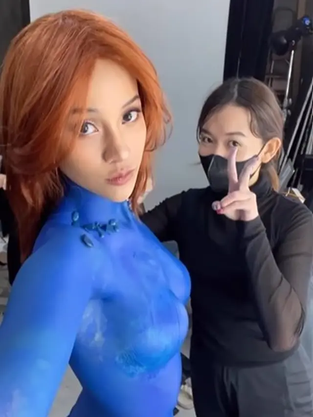 11 Penampakan Anya Geraldine Cosplay Jadi Tokoh X-Men Mystique, Netizen Ramai: Jangan Di-zoom Ya ...