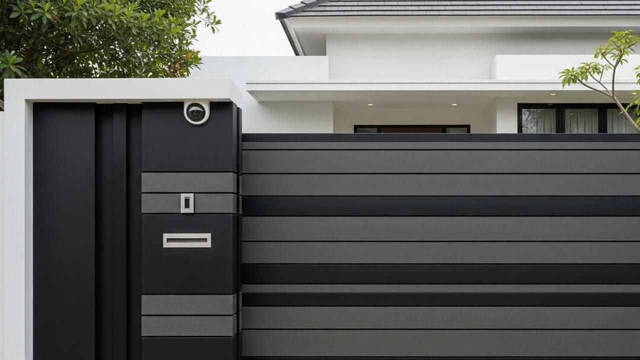 10 Model Pagar Tinggi Minimalis dengan CCTV Terintegrasi, Aman, Elegan ...