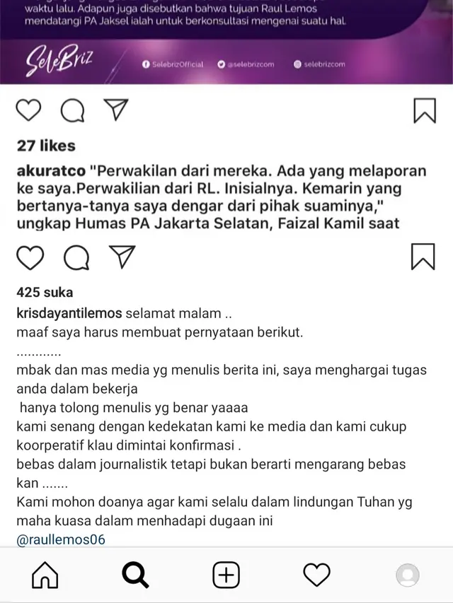 Raul Lemos Bantah Konsultasi Perceraian ke Pengadilan Agama - ShowBiz ...