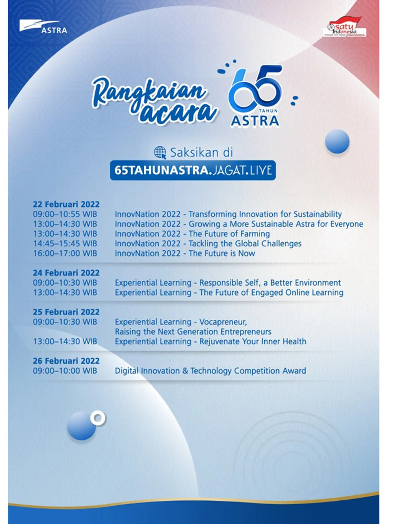 Perayaan 65 Tahun Astra, Saksikan Webinar Interaktif dan Peluncuran ...