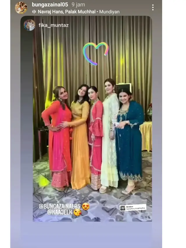 6 Potret Bunga Zainal Hadiri Sangeet Night Pakai Baju India, Mesra ...