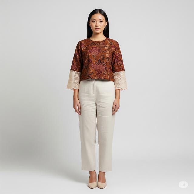 8 Model Crop Blazer Batik Kombinasi Renda, Perpaduan Tradisi dan Gaya ...