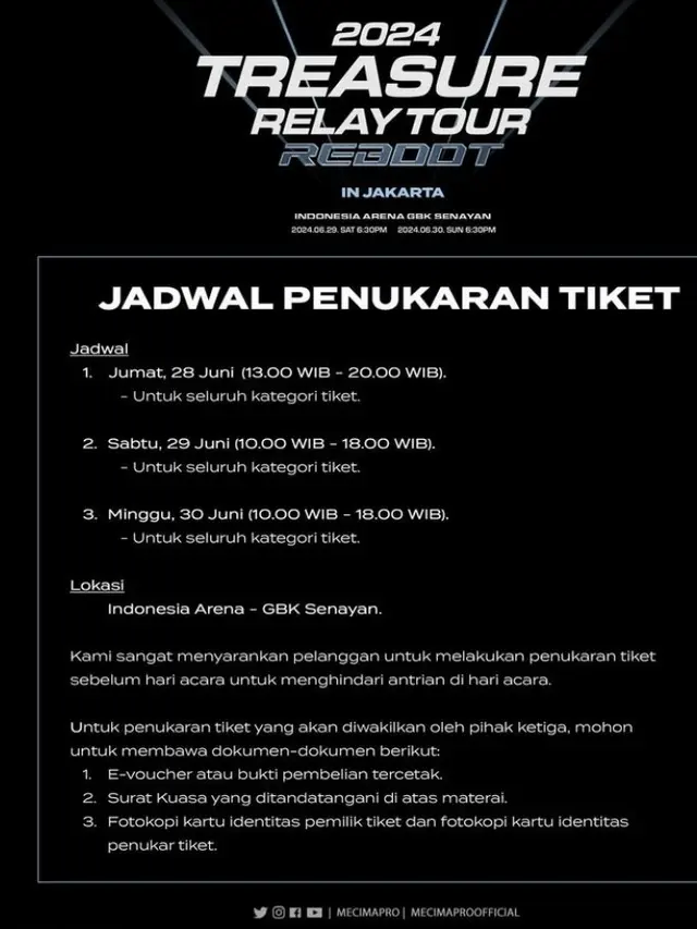 Penting! Panduan Nonton Konser TREASURE di Jakarta, Ini Penukaran Tiket dan Rundown-nya ...