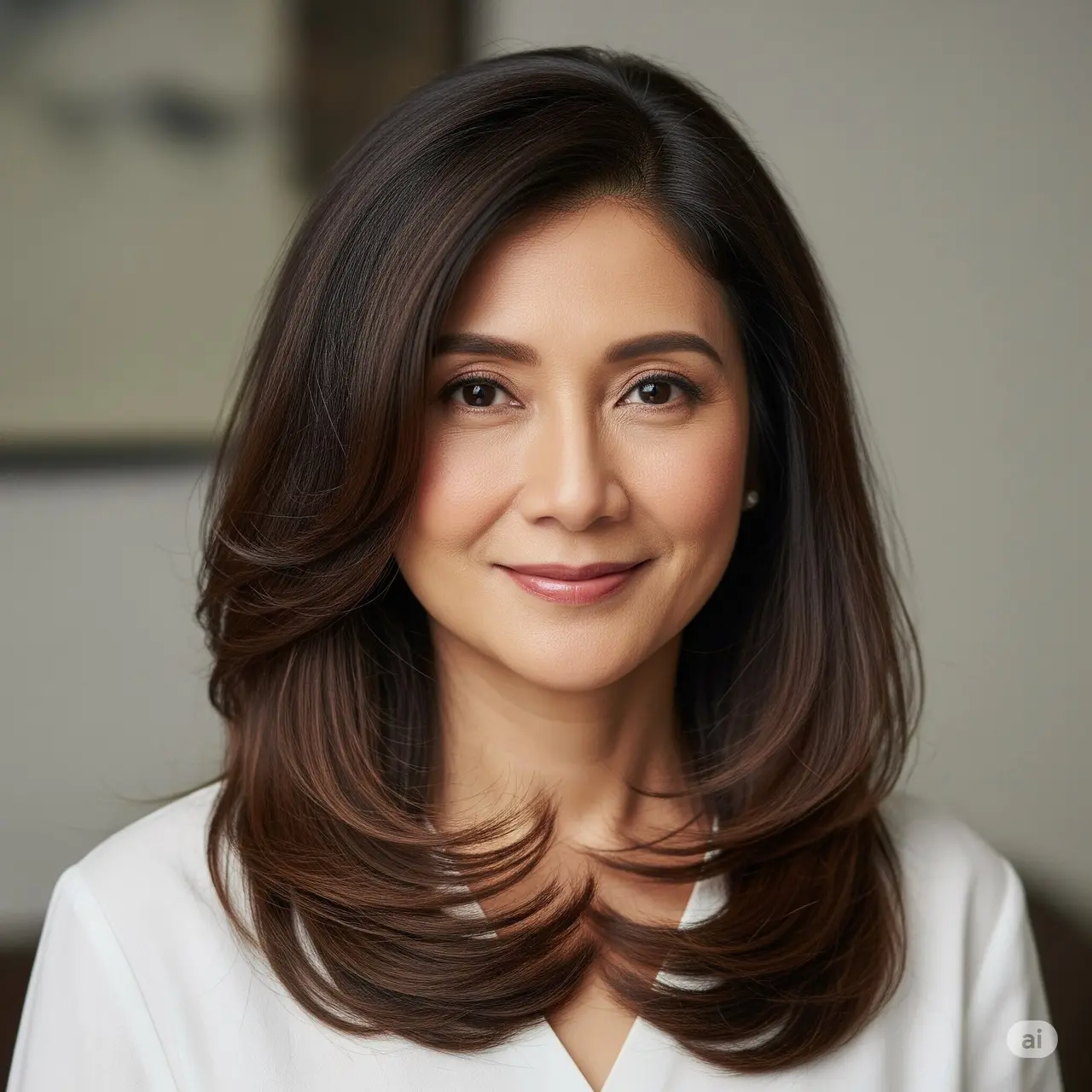 10 Model Rambut Layer Panjang Tanpa Poni yang Anggun untuk Ibu Muda 40 ...