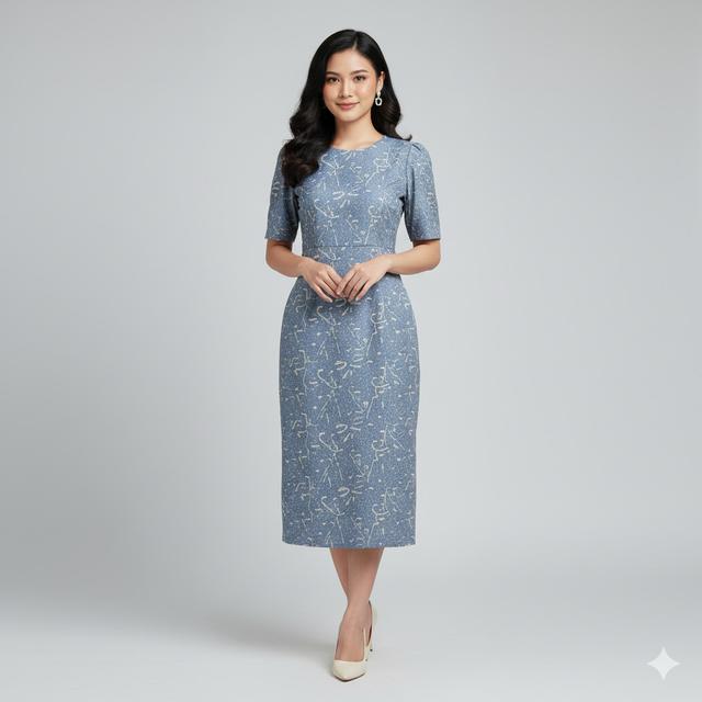 7 Model Dress Batik Lengan Pendek Motif Minimalis Warna Pastel yang ...