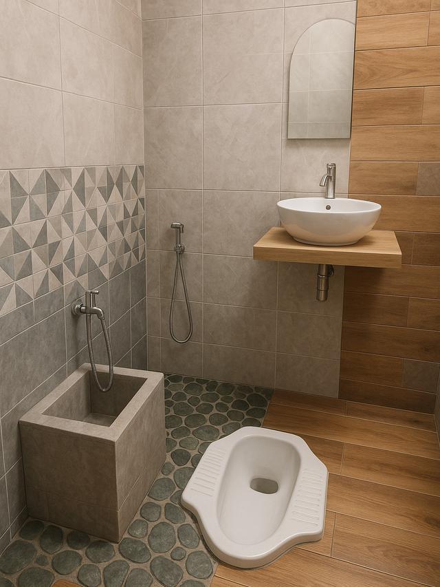 7 Model Kamar Mandi Minimalis Kloset Jongkok Tanpa Bak Mandi, Tetap ...