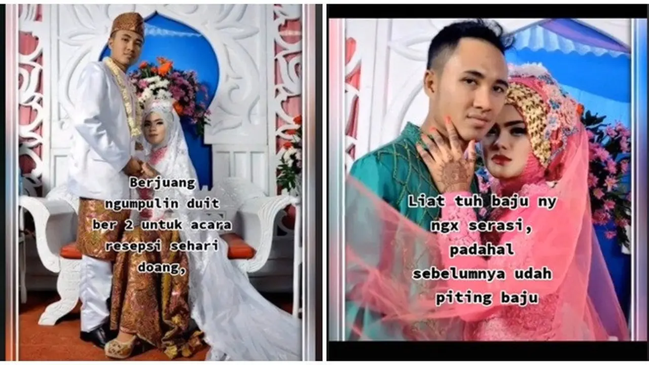 Viral Pengantin Pakai Baju Tak Senada saat Resepsi Ini Bikin Nyesek - Hot Liputan6.com