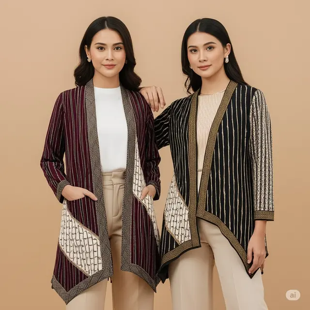 7 Model Cardigan Lurik yang Bikin Penampilan Makin Elegan dan ...