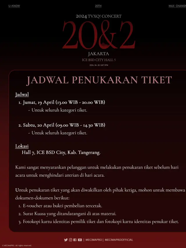 Simak Jadwal Penukaran Tiket Konser TVXQ di ICE BSD City Pekan Ini ...