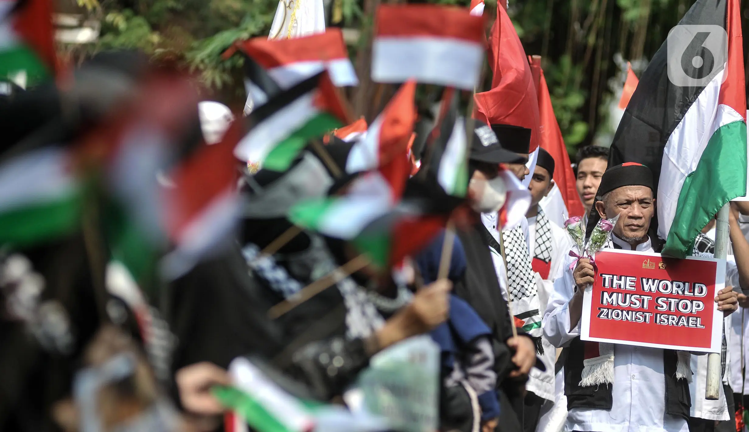Aksi Damai Solidaritas untuk Palestina - Foto Liputan6.com