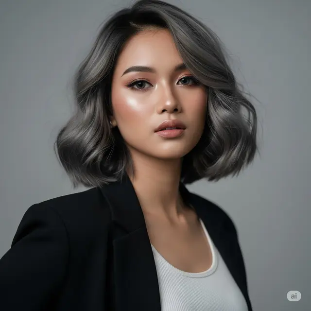 15 Inspirasi Rambut Pendek Highlight Abu-Abu, Tampil Berani, Edgy, dan ...