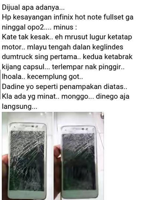 6 Status Facebook Jual Handphone Ini Nyeleneh, Bikin Tepuk Jidat - Hot ...