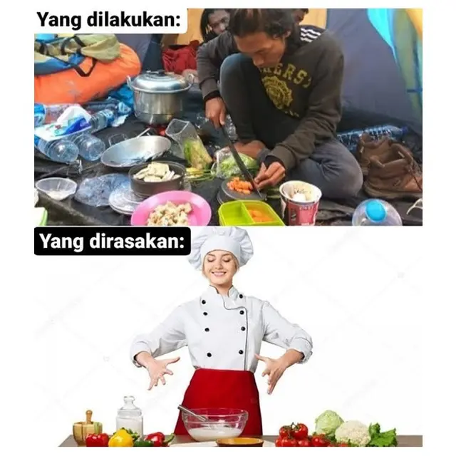 7 Meme Ekspektasi Vs Realita Masak Bak Koki Andal Ini Bikin Geleng ...