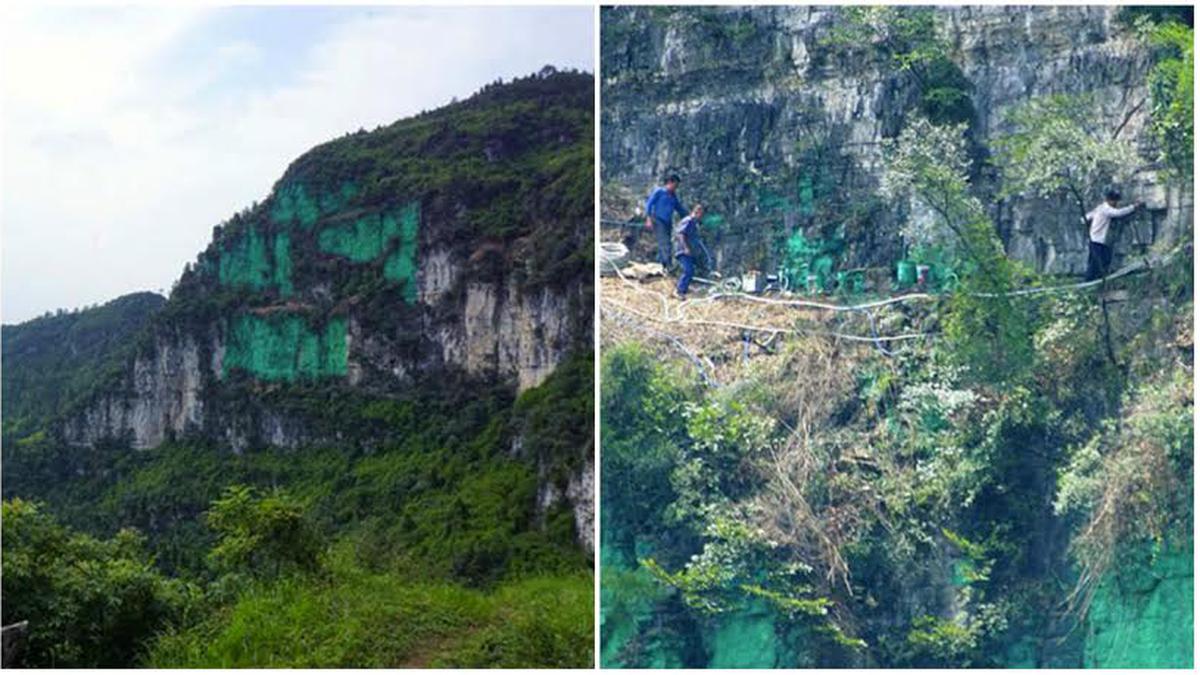 Demi Feng Shui, Tebing 900 Meter Dikelir Hijau - Global Liputan6.com