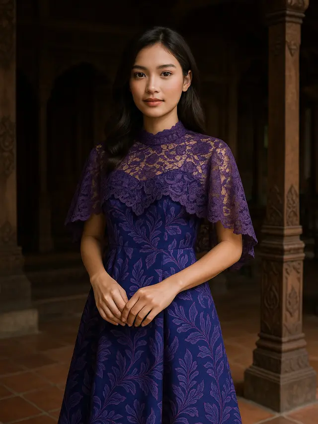 7 Model Dress Batik A-Line Kombinasi Brokat, Cocok untuk Tampil Ramping ...