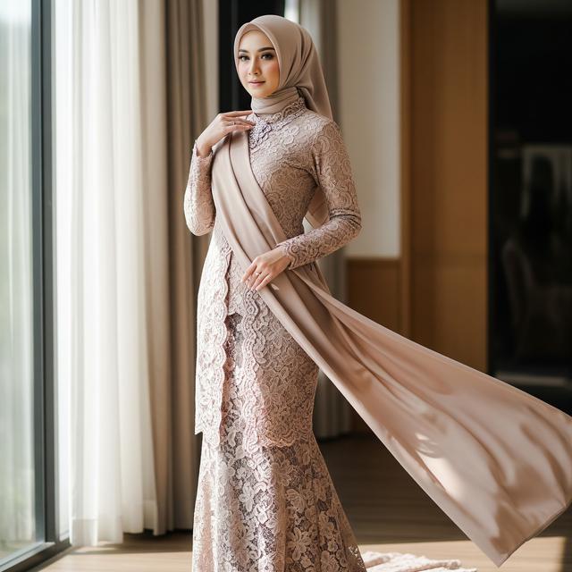 9 Model Gamis Brokat Cantik, Tampil Anggun dan Modern di Setiap Acara