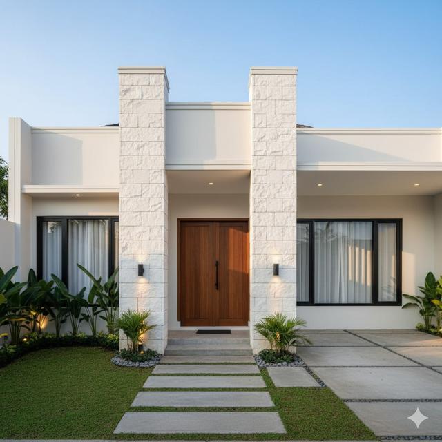 7 Gambar Rumah Minimalis dengan Pilar Batu Alam, Sentuhan Elegan untuk ...