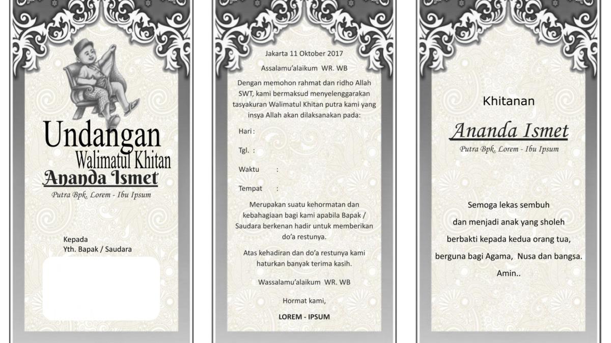 5 Contoh Undangan Khitanan Anak dalam Berbagai Format - Hot Liputan6.com